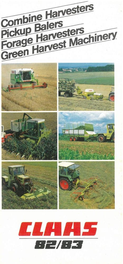 Claas Combine Baler Forager Tedder Mower Range Programme - 1982/83