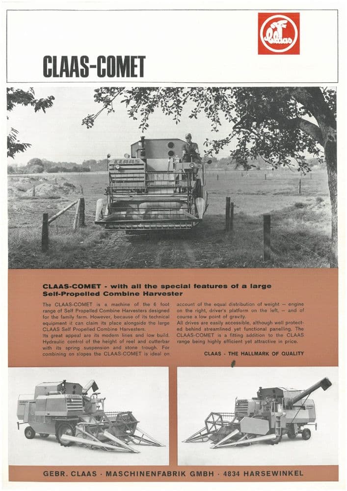 Claas Combine Comet Brochure