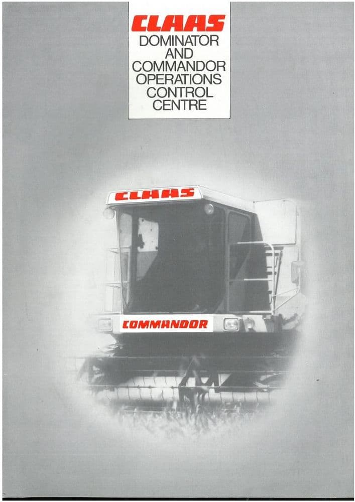 Claas Combine Commandor & Dominator Operations Control Centre Brochure