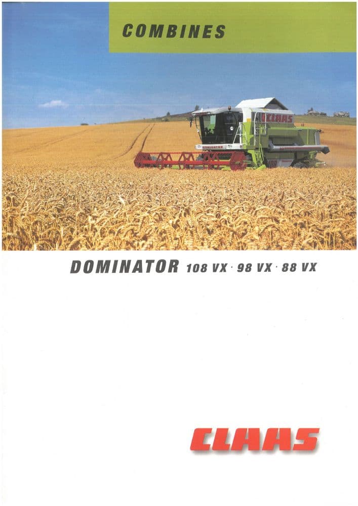 Claas Combine Dominator 88VX 98VX 108VX Brochure