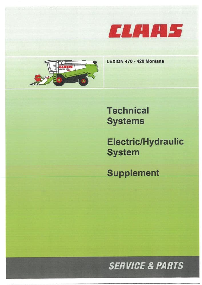 Claas Combine Lexion 470-420 Montana Electric & Hydraulic Technical ...