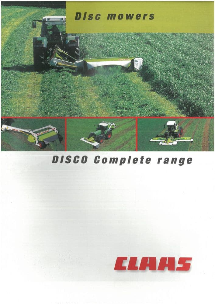 Claas Disc Mowers Disco Complete Range 260 260 C 300 300 C 3000 FC 3000 ...