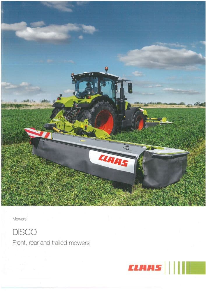Claas Disco Mower Range Front Rear and Trailed Brochure