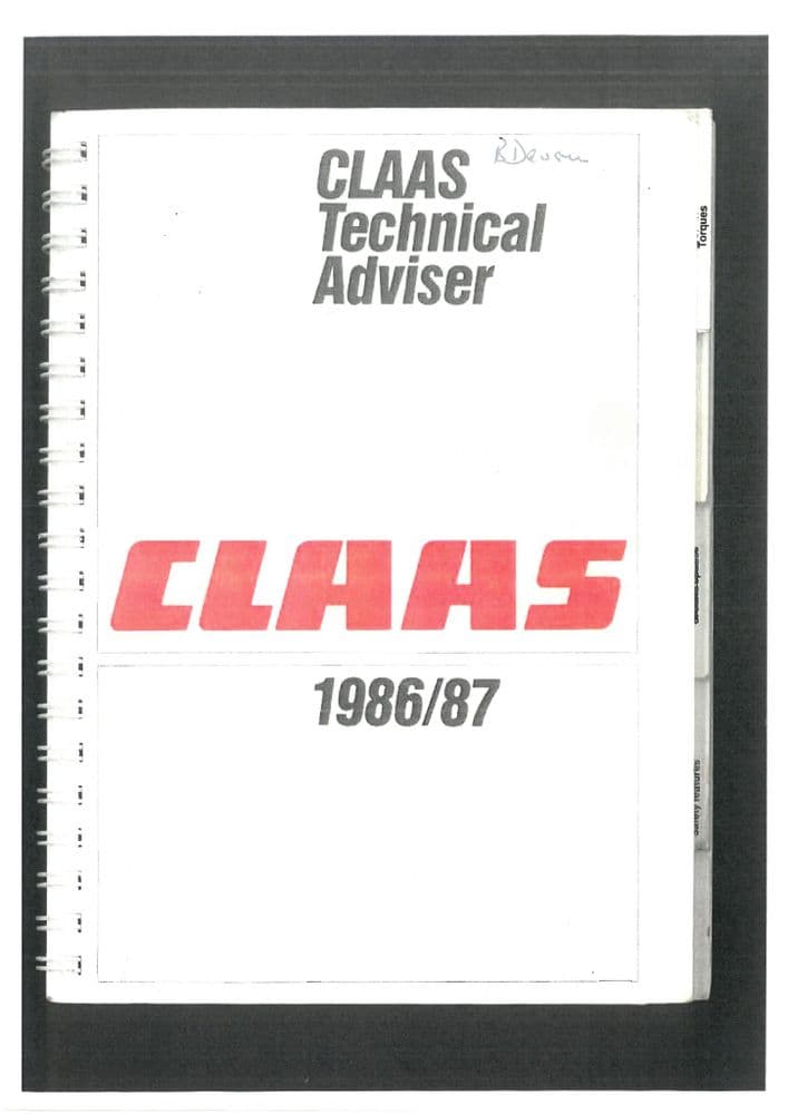 Claas Forager and Combine Technical Adviser Manual - 198687 - Commander ...