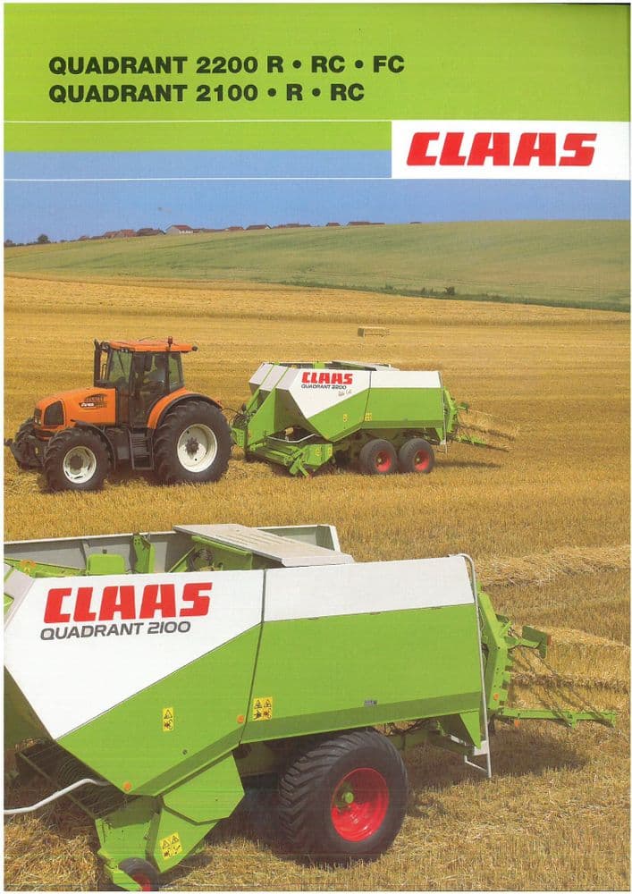 Claas Large Square Baler Quadrant 2200 Series R RC FC 2100 Series R RC ...
