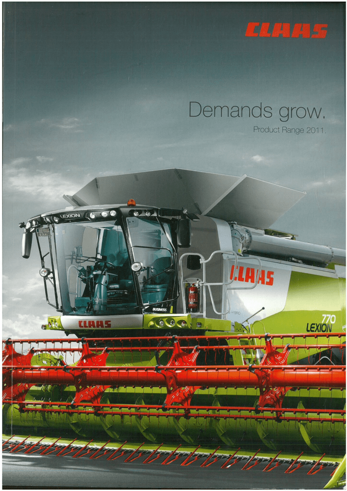 Claas Product Range 2011 Tractors Combines Foragers Loaders Balers Brochure