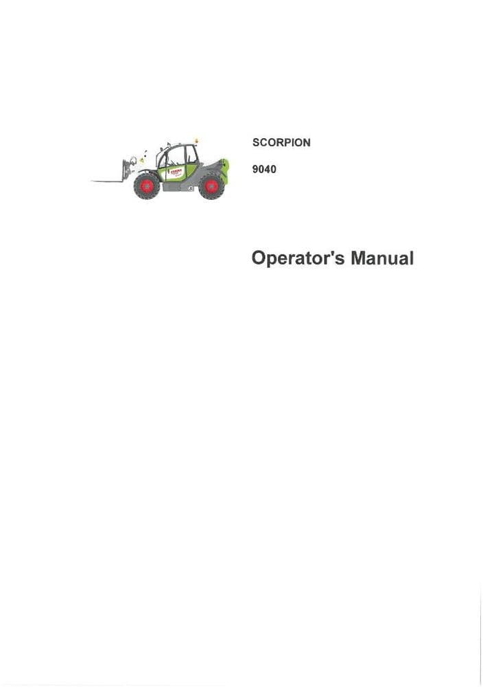 Claas Scorpion 9040 Telescopic Handler Operators Manual