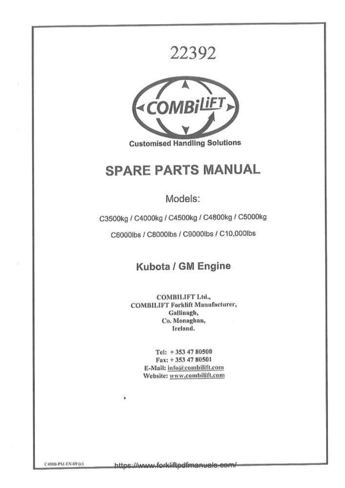Combilift Forklift Truck C3500 C4000 C4500 C4800 C5000 C5000XL Operator ...