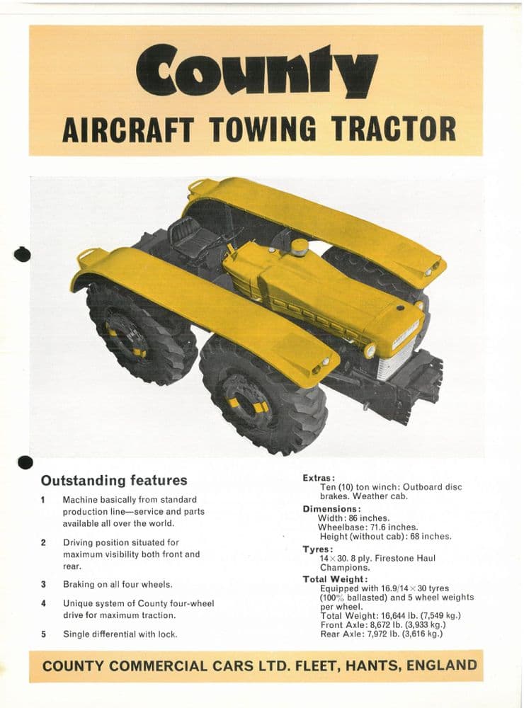 County Tractor Super 6 - 1124 "Aircraft Towing" Brochure