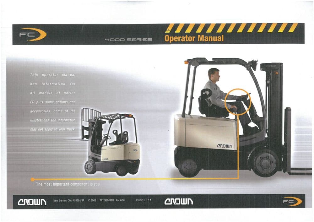 Crown Counterbalance Trucks FC4000 Operators Manual