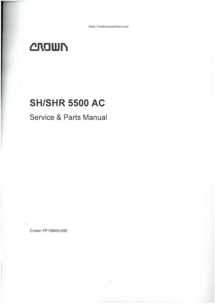 Crown SH/SHR 5500 AC DC Service & Parts Manual