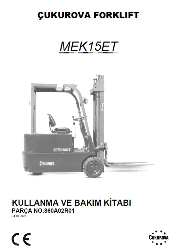 Cukurova Forklift Truck MEK15ET Operators Manual