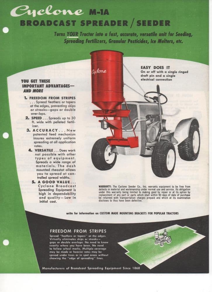 Cyclone M-1A Broadcaster Spreader/Seeder Brochure