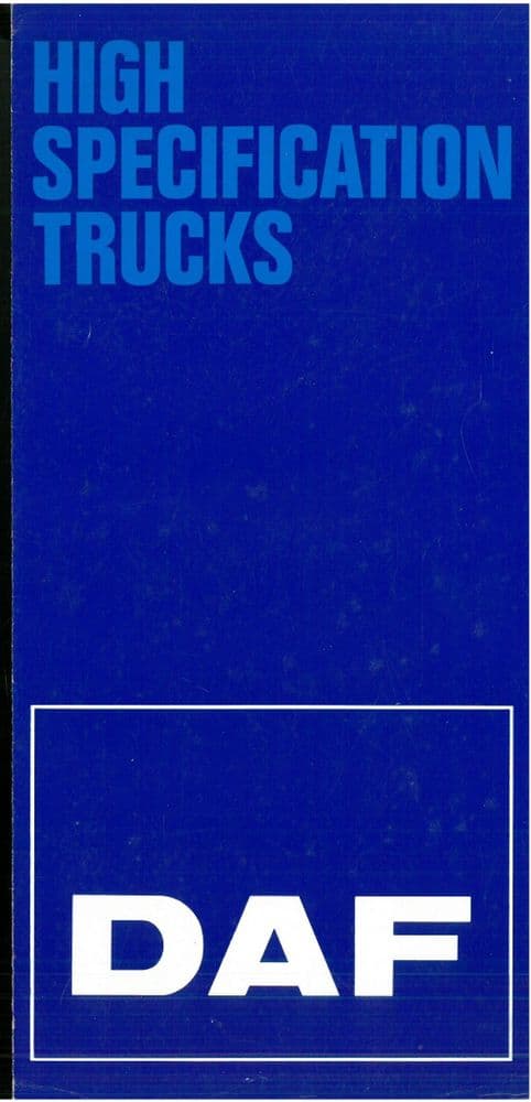DAF High Specification Trucks Brochure