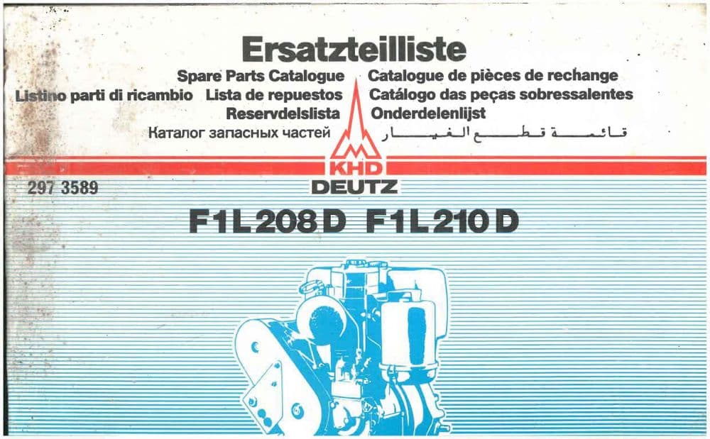 Deutz Engine F1L208D & F1L210D Parts Manual