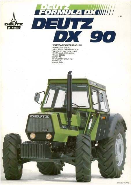 Deutz Tractor DX90 Brochure