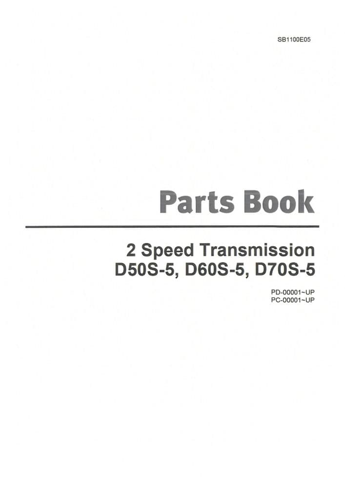 Doosan Forklift D50S-5 D60S-5 D70S-5 - 2 Speed Transmission Parts Manual
