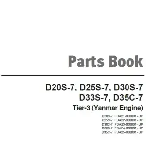 Doosan Forklift Diesel D20S-7 D25S-7 D30S-7 D33S-7 D35C-7 Parts Manual