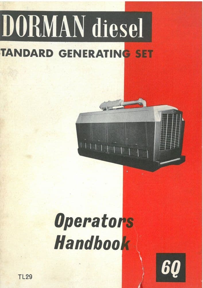 Dorman Diesel Engine Standard Generating Set Q6 Operators Manual