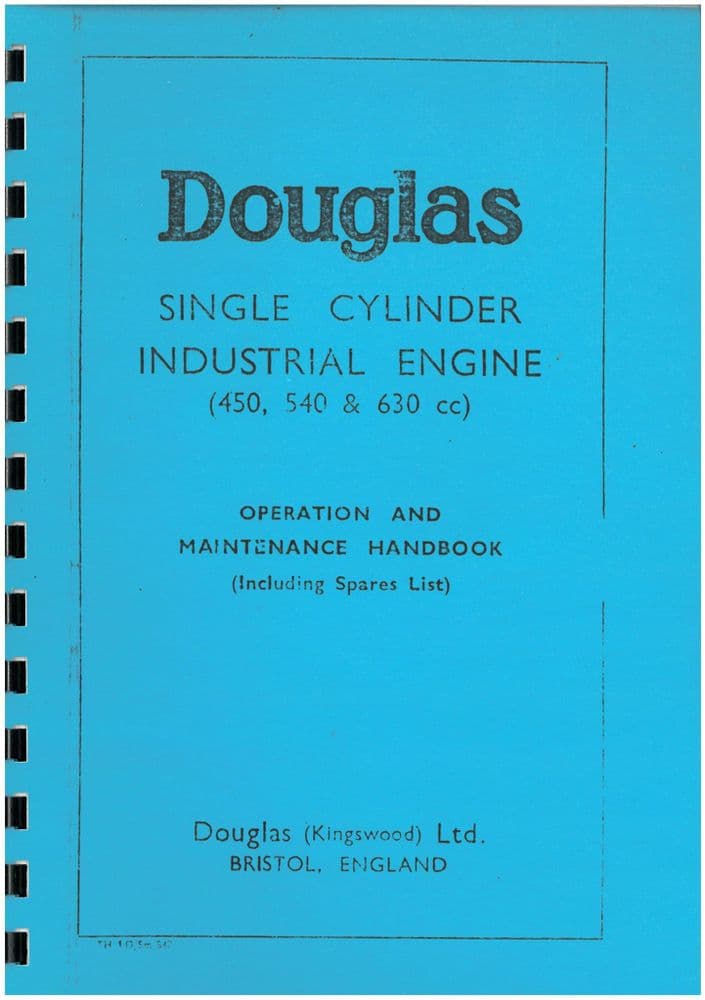 Douglas Engine 450 540 & 630cc Operators Manual with Parts List