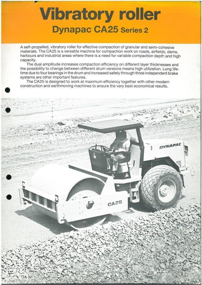 Dynapac Vibratory Roller CA25 Series 2 Brochure