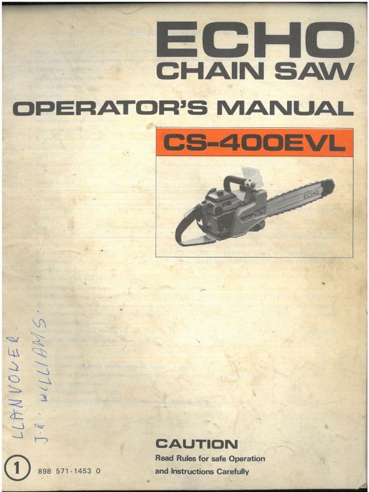 Echo Chainsaw CS-400EVL Operators Manual