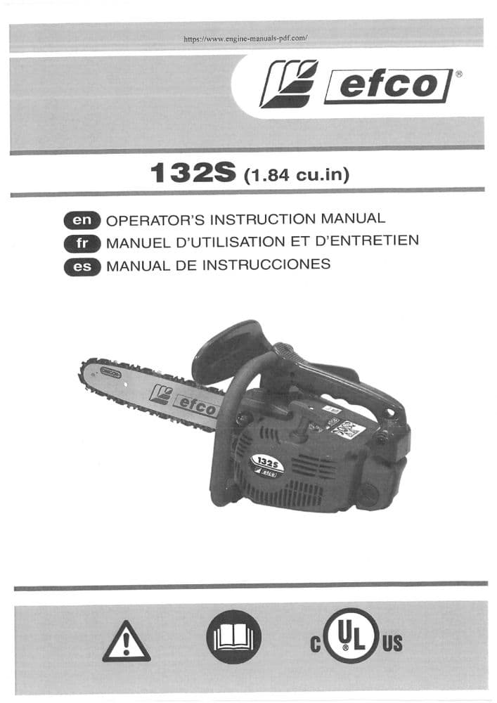 EFCO Chainsaw 132S Operators Manual