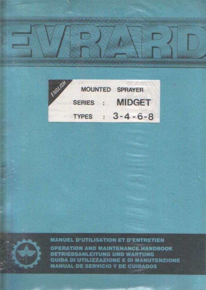 Evrard Mounted Sprayer Midget 3 4 6 8 Operators Manual