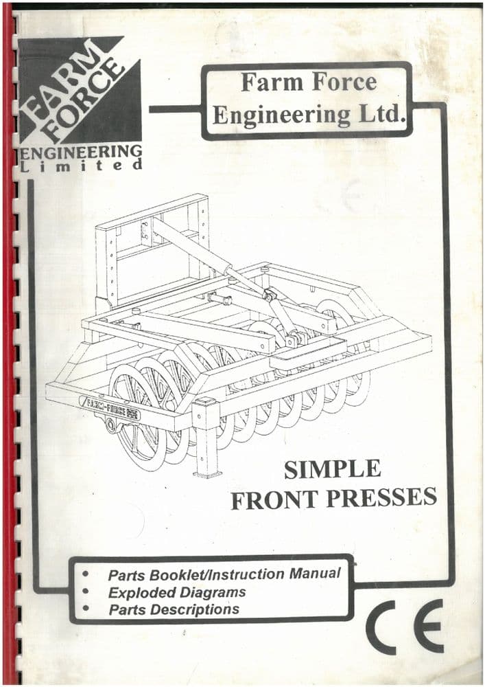 Farm Force Simple Front Presses Operators Manual & Parts List