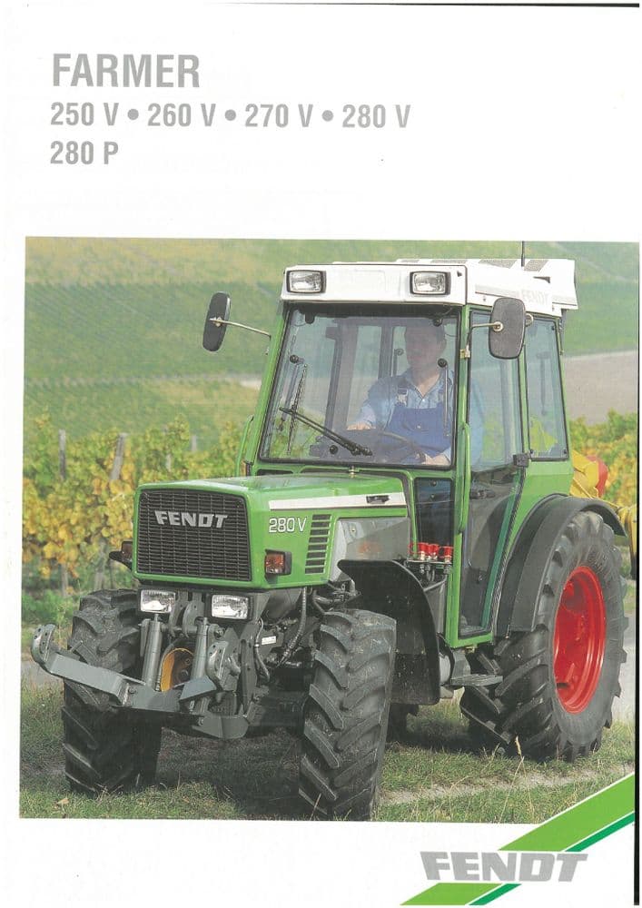 Fendt Tractor Farmer 250V 260V 270V 280V 280P Brochure
