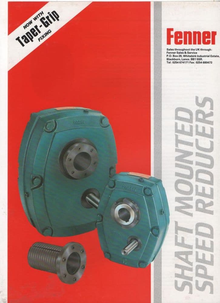 Fenner Shaft Mounted Speed Reducers Taper Grip Brochure