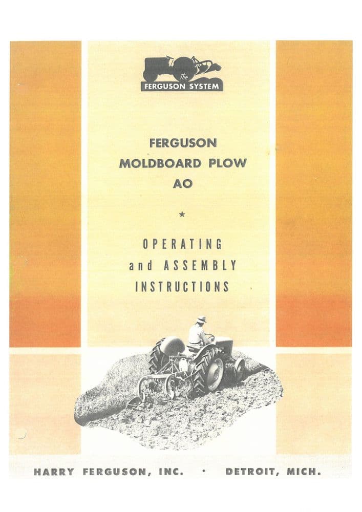 Ferguson Moldboard Plough AO Operators Manual