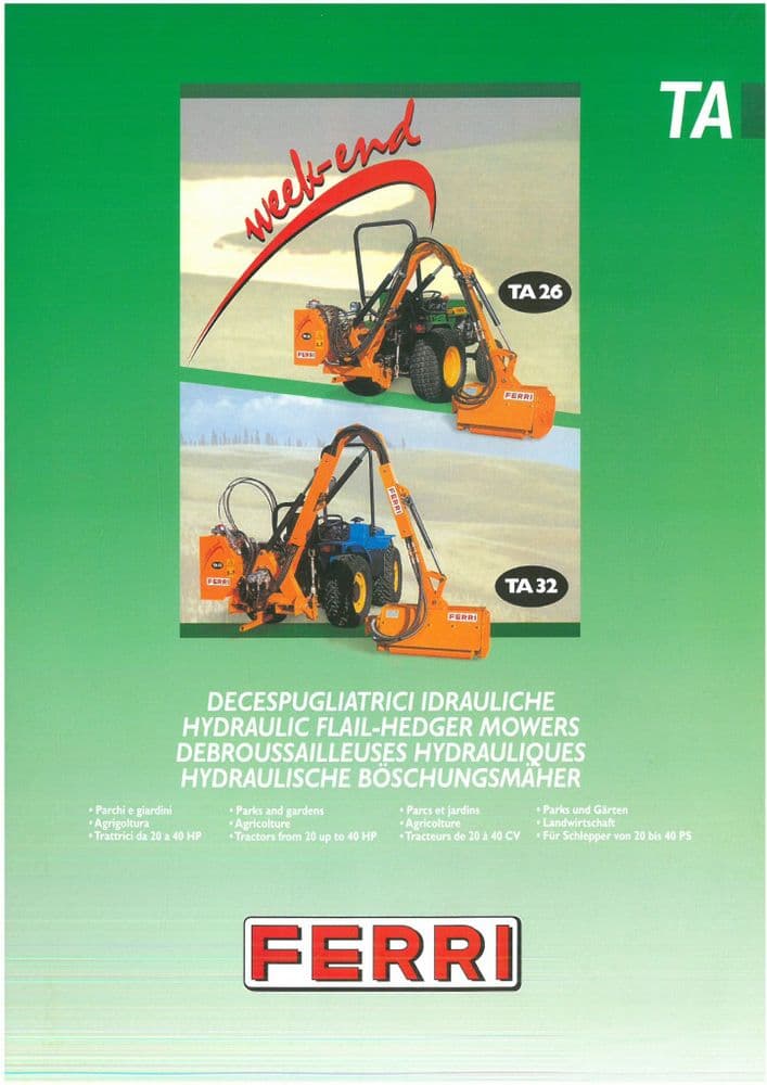 Ferri Hydraulic Flail Hedger Mowers Brochure TA