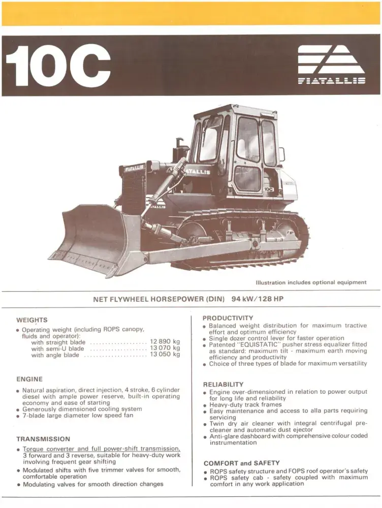 Fiat Allis Crawler Tractor 10C Brochure