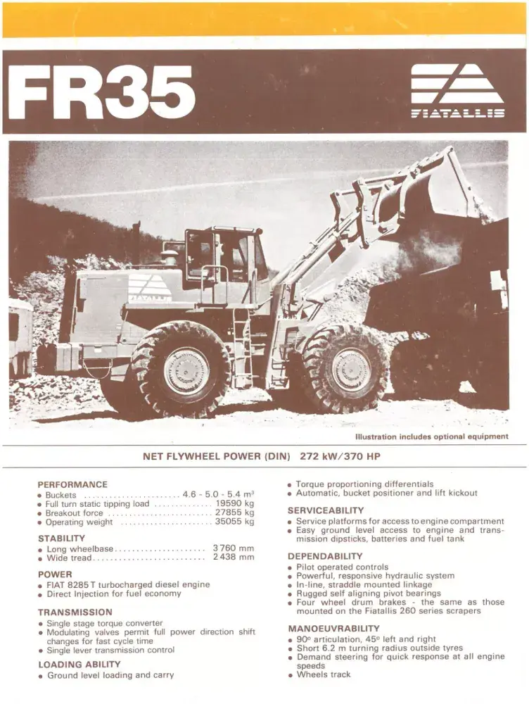 Fiat Allis Wheel Loader FR35 Brochure