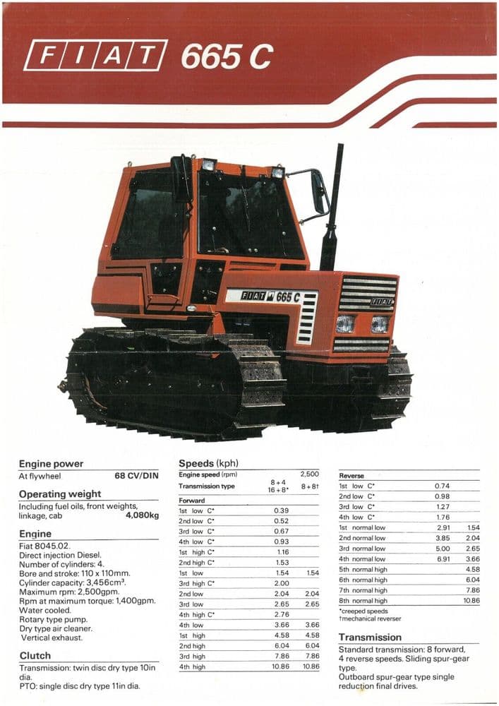 Fiat Crawler Tractor 665C Brochure