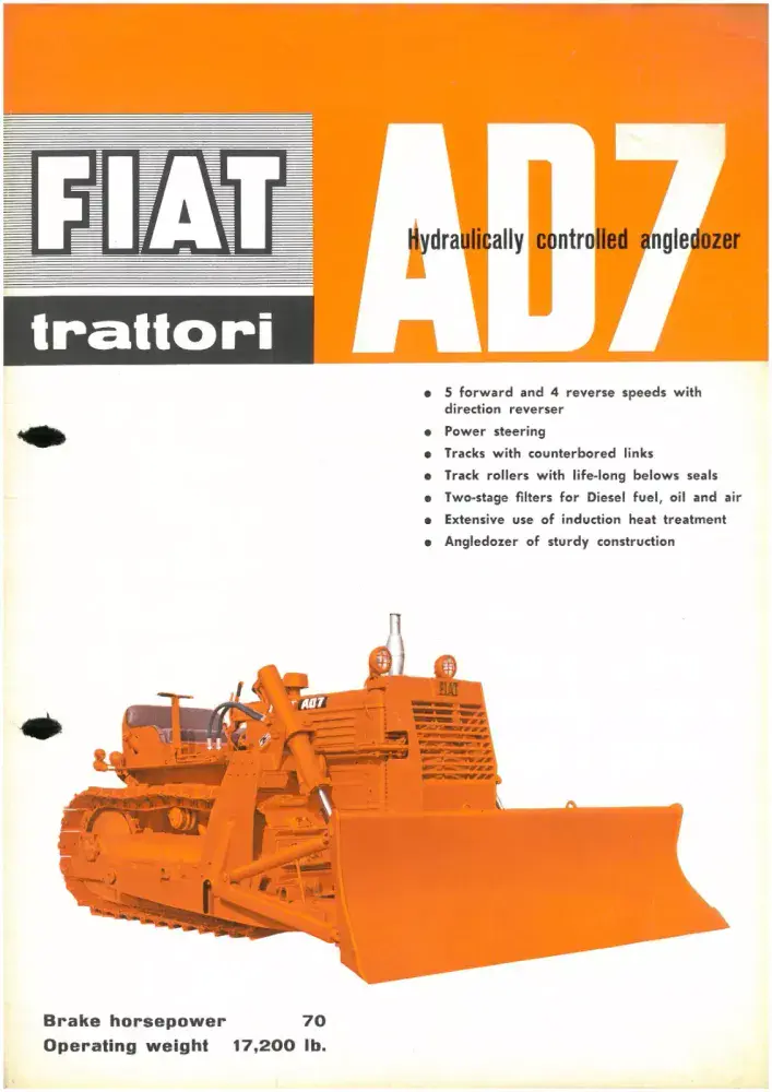 Fiat Crawler Tractor Angledozer AD7 Brochure