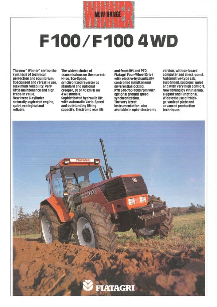 Fiatagri Fiat Tractor F100 F110 & F130 4WD Winner Series Brochure Bundle