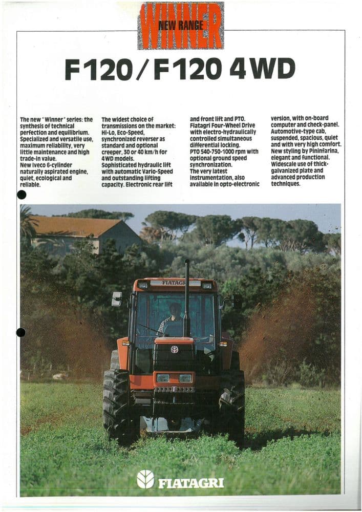Fiatagri Fiat Tractor F120 & F120 4WD Winner Series Brochure - F 120 F ...