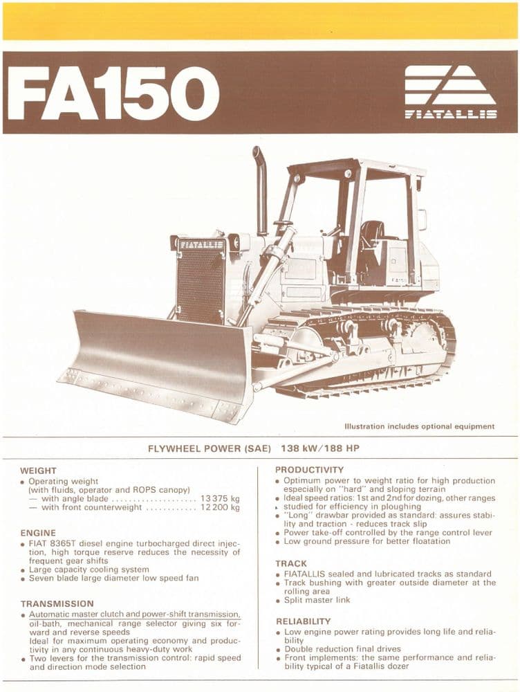 FiatAllis Dozer FA150 Brochure