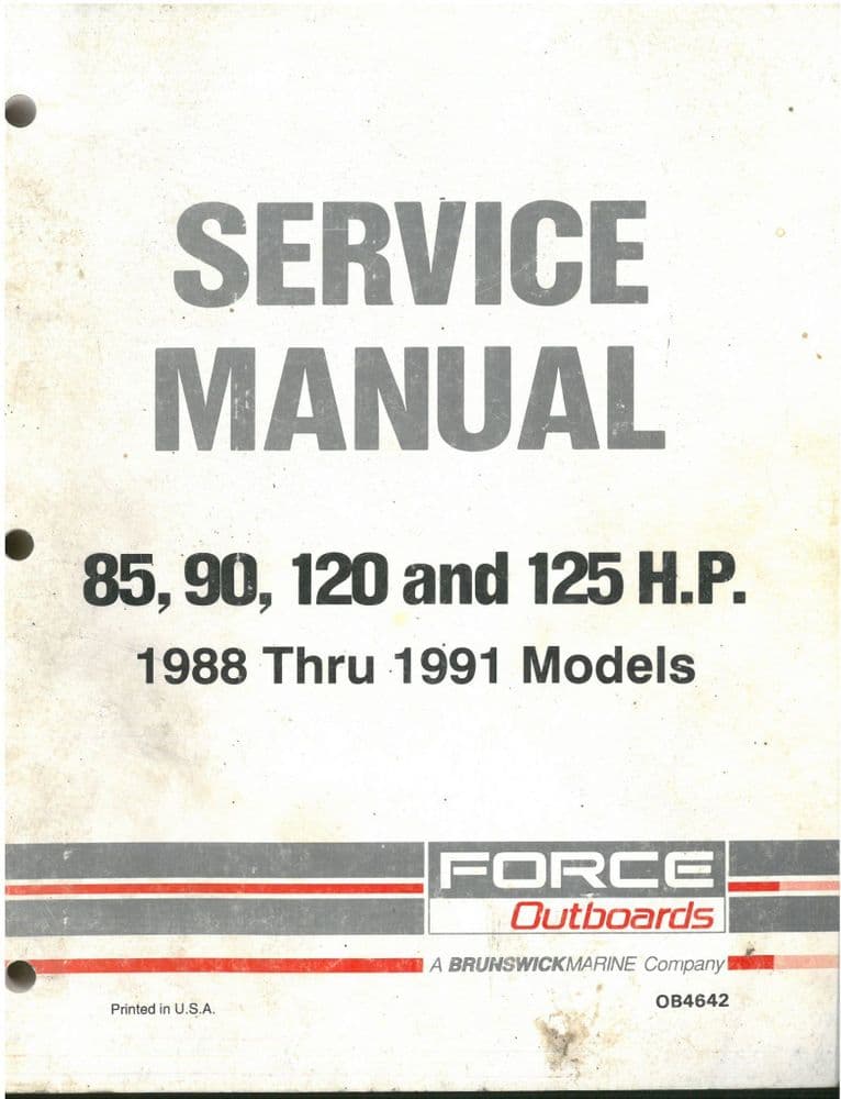 Force Outboards 85 90 120 125 H P Workshop Service Manual