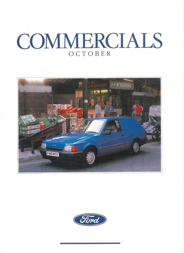 Ford Commercials October Van P100 Transit Brochure - Dated 1988