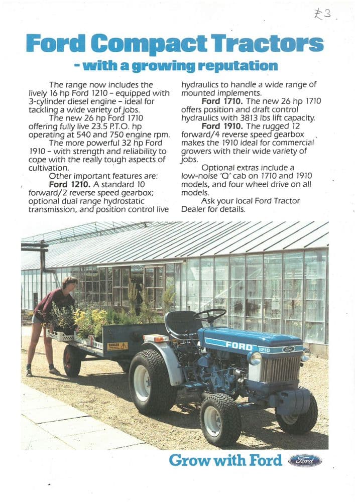 Ford Compact Tractor 1210 1710 1910 Brochure