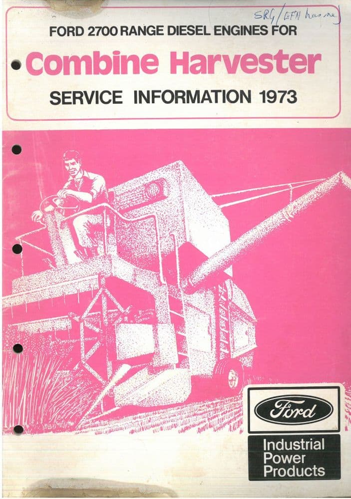 Ford Diesel Engine 2700 Range for Combine Harvester- Operators Manual ...