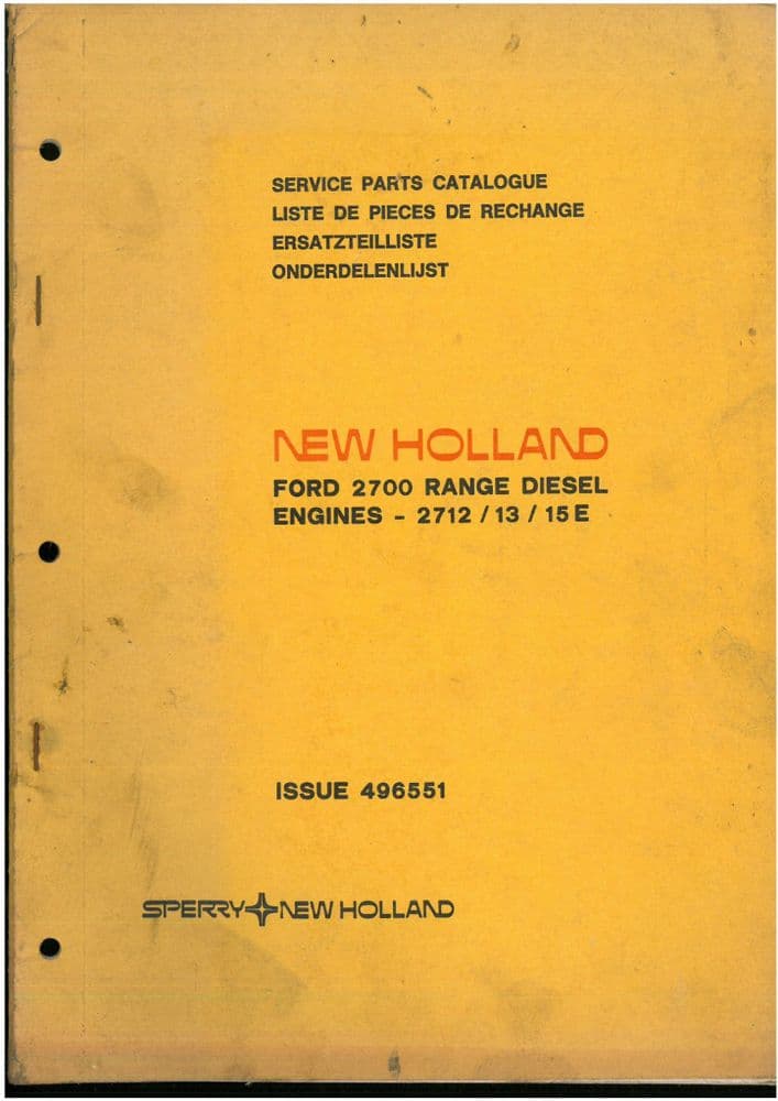 Ford Diesel Engine 2700 Range Parts Manual - 2712 2713 2715 E - ORIGINAL