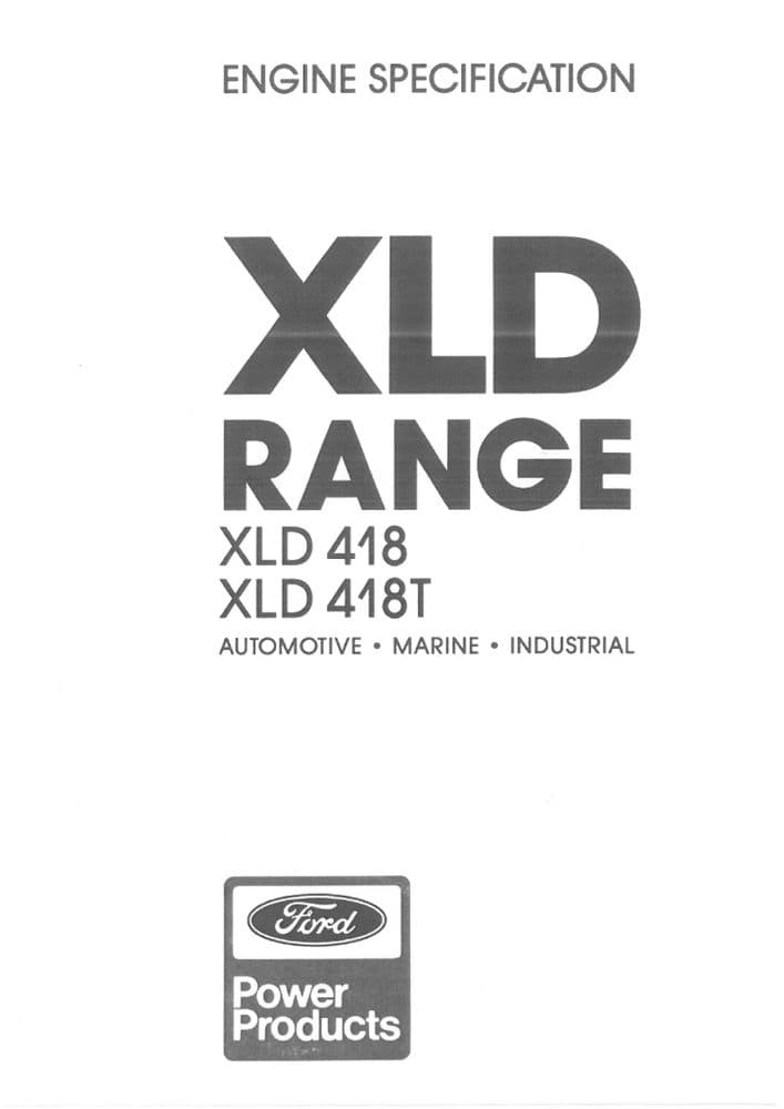 Ford Diesel Engine XLD418 XLD418T Technical Specifications Manual