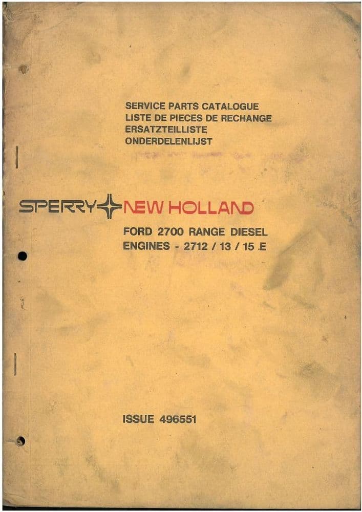 Ford Engine 2700 Range 2712E 2713E 2715E Parts Manual - 2712 2713 2715 ...