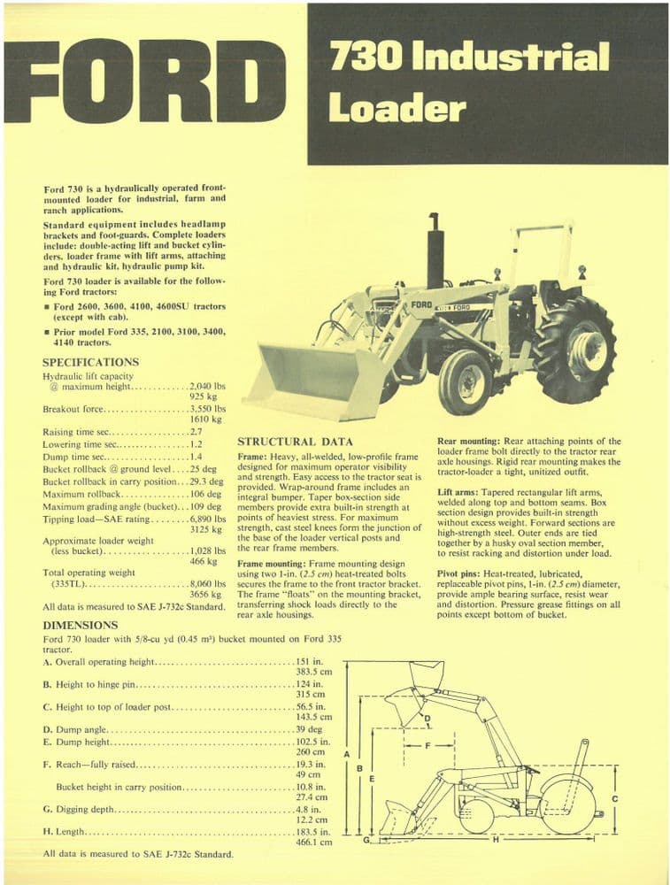 Ford Industrial Loader 730 Brochure