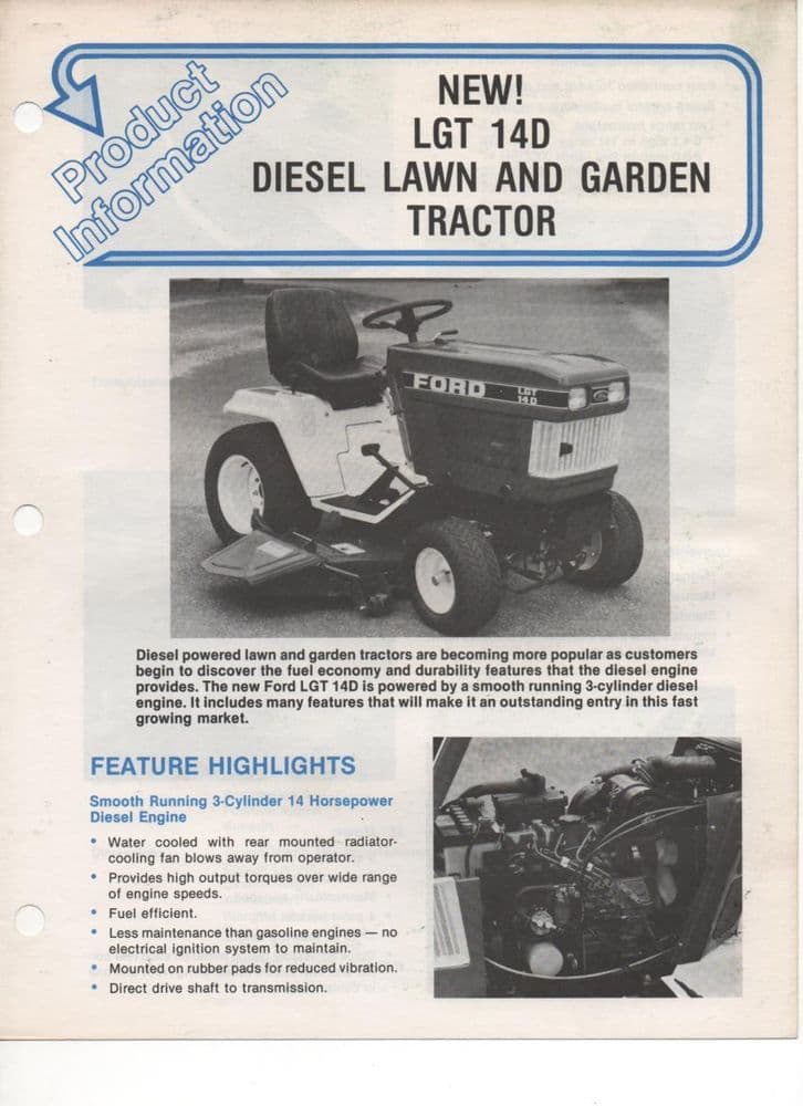 Ford LGT 14D Tractor for Lawns & Gardens Brochure