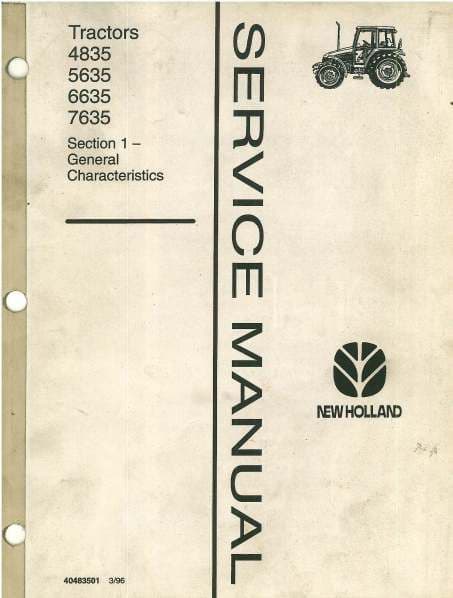Ford New Holland Tractor 4835 5635 6635 7635 Service Workshop Manual